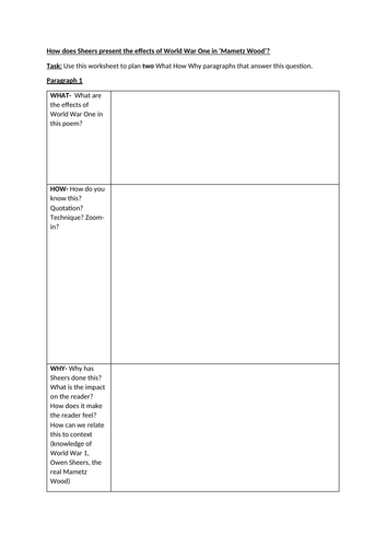 War Poetry KS3 Unit | Teaching Resources