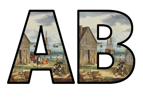 Colonial America Workers NEW Lettering FULL Set Instant Display Title ...