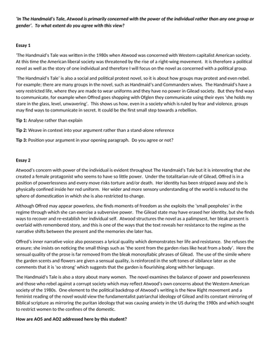 The Handmaid's Tale FULL UNIT of work | Teaching Resources