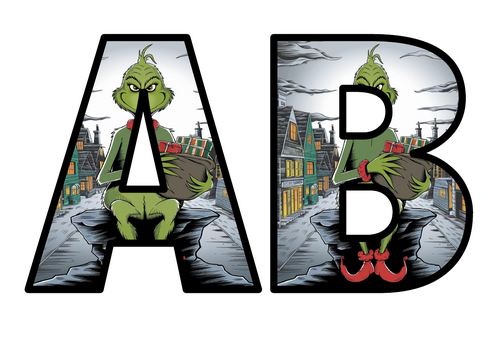 Grinch NEW Lettering FULL Set Instant Display Title Whole Alphabet ...