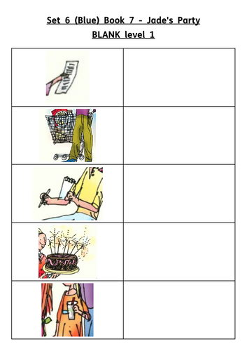 RWI Set 6 (Blue) Book 07 - Jade's Party resources | Teaching Resources