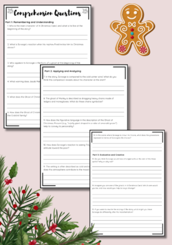 A Christmas Carol Scaffolded Reading Comprehension Engilsh Workbook ...