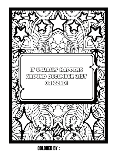 Winter Solstice Facts and Vocabulary, Bulletin Board and Printable ...