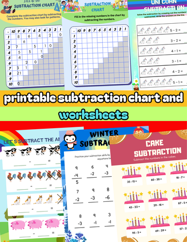 Printable Subtraction Chart and Worksheets: Essential Tools for ...