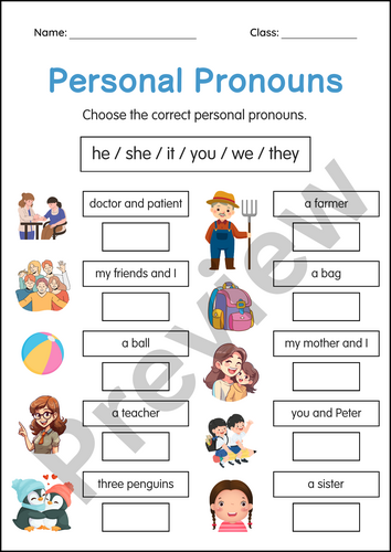 Personal Pronouns Activity Worksheets for Grade 2, 3, 4 | Teaching ...
