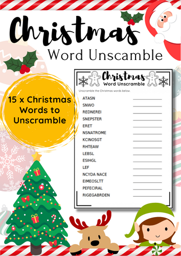 Christmas English Word Unscramble | Teaching Resources