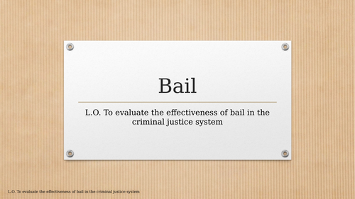 A-Level Law: Bail Full Lesson - Eduqas English Legal Systems | Teaching ...