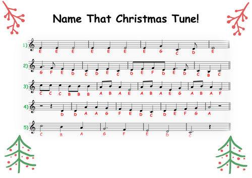 Christmas Themed Music Theory Activities | Teaching Resources