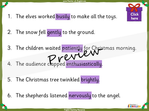 Christmas Adverbs - KS1 | Teaching Resources