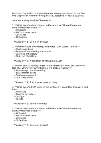 'Wonder" Whole Teaching Pack including PowerPoints, quizzes and ...