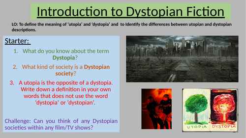 Dystopia Short SOW - 4 Lessons | Teaching Resources
