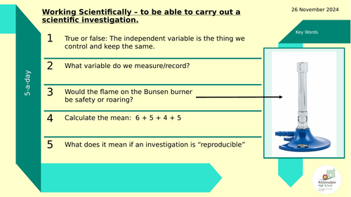 KS3 Science Investigation inc variables and planning | Teaching Resources