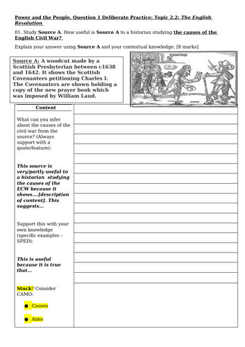 AQA GCSE History Power and the People Source Deliberate Practice ...