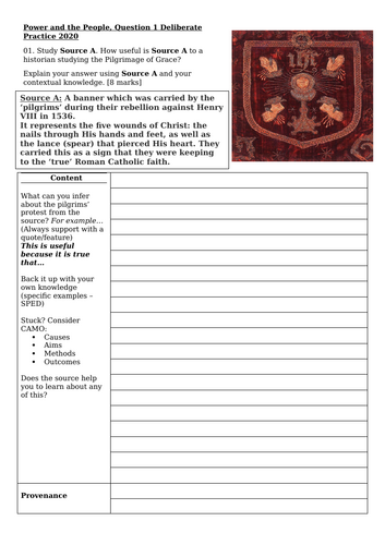 AQA GCSE History Power and the People Source Deliberate Practice ...