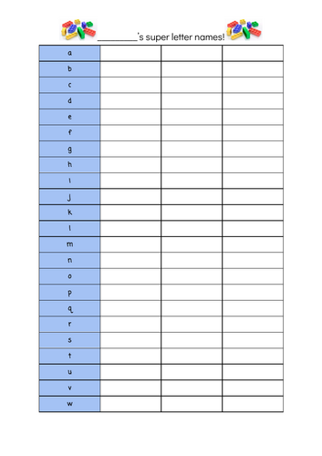 Letter name fluency board and record sheet | Teaching Resources
