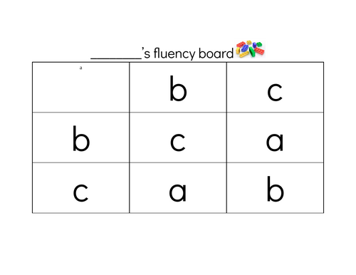 Letter name fluency board and record sheet | Teaching Resources