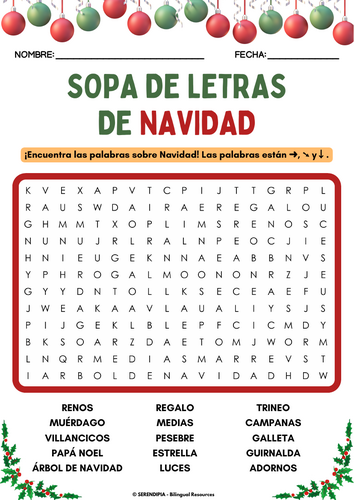 SPANISH Christmas Vocabulary Activities | Navidad Actividades ...