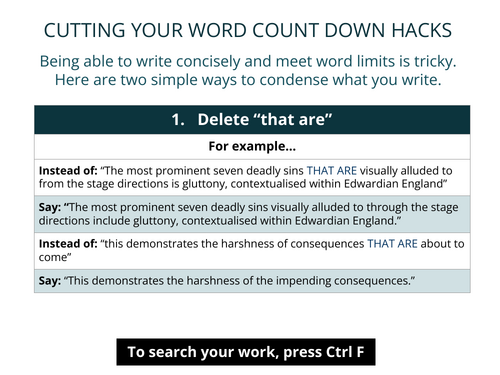 Condense Word Count | Teaching Resources