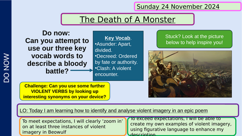 Beowulf (Y7-8): 14 Lesson SOW | Teaching Resources