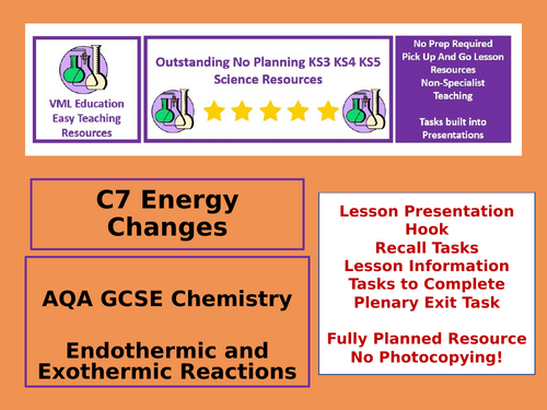 GCSE Chemistry Endothermic Exothermic Reactions Full Lesson ...