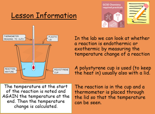GCSE Chemistry Endothermic Exothermic Reactions Full Lesson ...