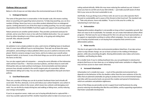 L2 - Environmental Issues in South East Asia (KS3 Geography) | Teaching ...