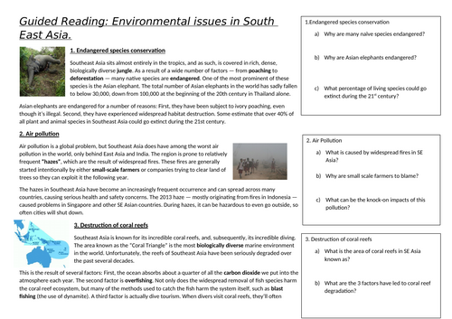 L2 - Environmental Issues in South East Asia (KS3 Geography) | Teaching ...