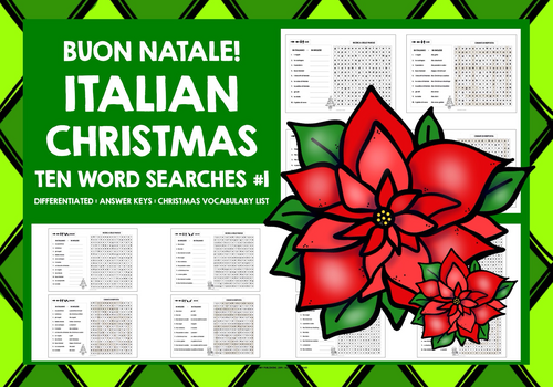 ITALIAN CHRISTMAS WORD SEARCHES #1 | Teaching Resources
