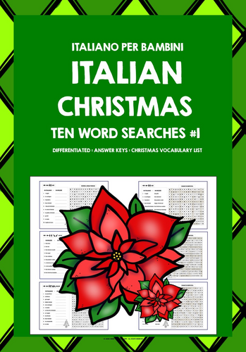 ITALIAN CHRISTMAS WORD SEARCHES #1 | Teaching Resources