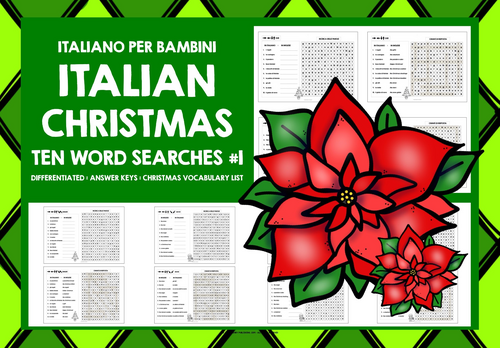 ITALIAN CHRISTMAS WORD SEARCHES #1 | Teaching Resources