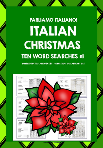 ITALIAN CHRISTMAS WORD SEARCHES #1 | Teaching Resources