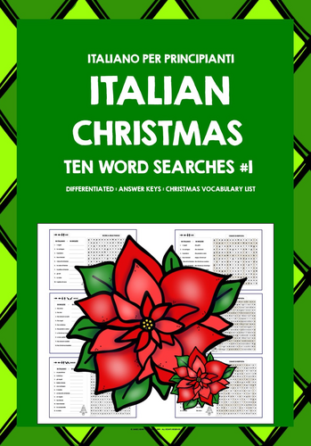 ITALIAN CHRISTMAS WORD SEARCHES #1 | Teaching Resources