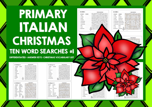 ITALIAN CHRISTMAS WORD SEARCHES #1 | Teaching Resources