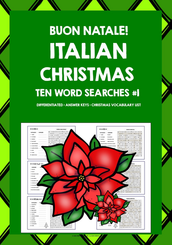 ITALIAN CHRISTMAS WORD SEARCHES #1 | Teaching Resources