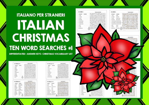 ITALIAN CHRISTMAS WORD SEARCHES #1 | Teaching Resources