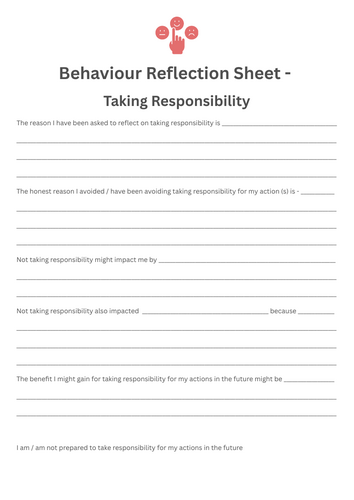 Taking Responsibility - Behaviour | Teaching Resources