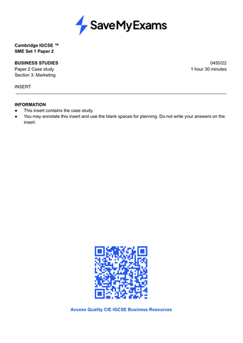 *FREE* CIE IGCSE Business - Marketing Paper 1 and 2: End of Topic Test ...