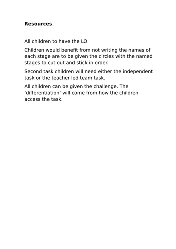 Year 2 To name, order and compare stages of the human life cycle ...