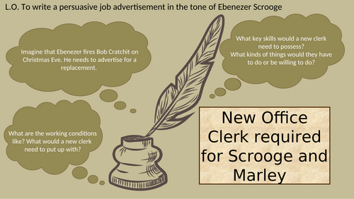 A Christmas Carol: KS2/KS3 persuasive creative writing task: job ...