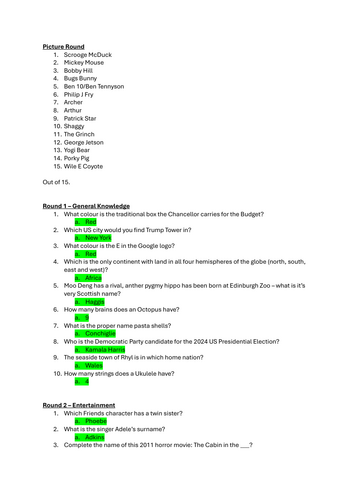 Staff Party Quiz Pack 60 | Teaching Resources