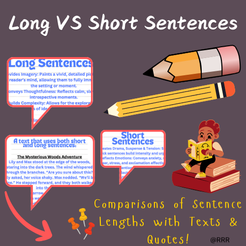 GCSE & IGCSE Short VS Long Sentences with Text and Quotes with Effects ...