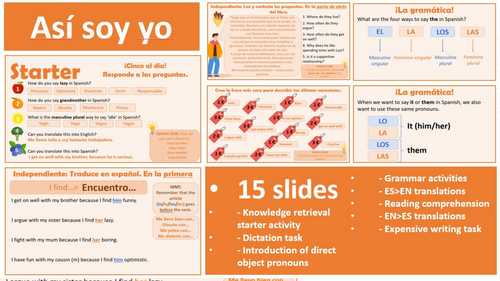 2026 Spanish AQA GCSE Module 3.4 - Así soy yo | Teaching Resources