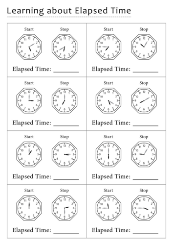 2nd Grade Elapsed Time Activity Worksheets | Teaching Resources