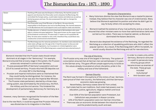 A Level History - AQA - The Quest for Political Stability: Germany 1871 ...