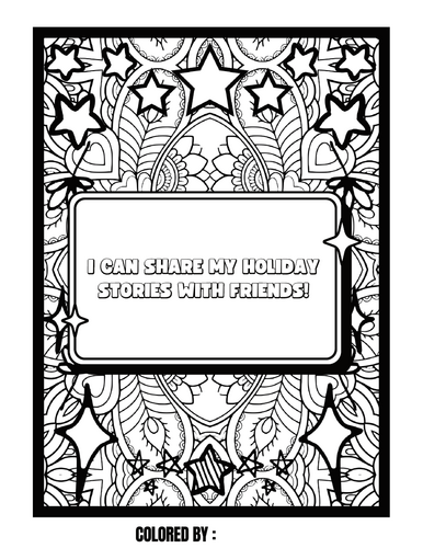 After Thanksgiving Break Activities Affirmation Message, SEL Coloring ...