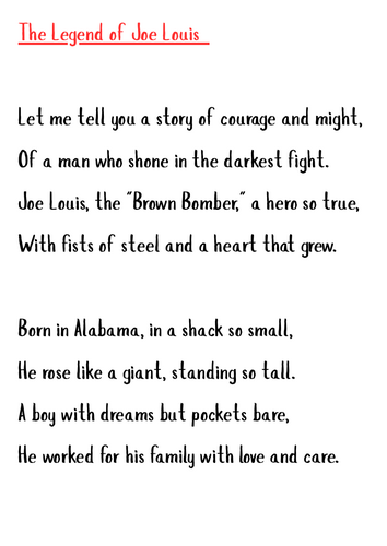 Joe Louis: Rhyme, Fight, & Write! A Rhyming Read with a Creative ...