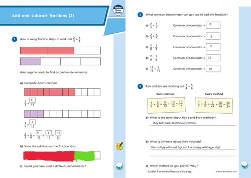 add and subtract fraction (2) | Teaching Resources