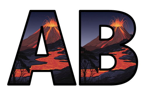 Magma Volcano NEW Lettering FULL Set Instant Display Title Whole ...