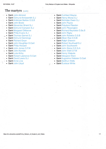10 Martyrs of England and Wales | Teaching Resources
