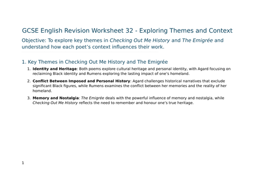 Six English Revision Worksheets (see descriptions) | Teaching Resources
